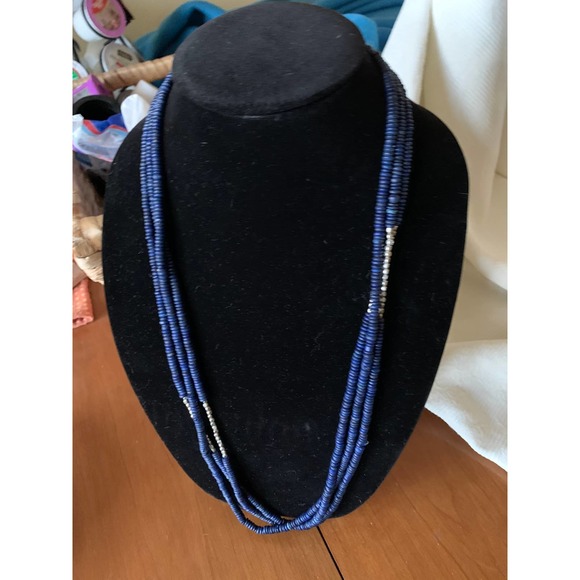Handmade | Jewelry | Vintage 3 Indigosilver Triple Strand Shell Bead ...